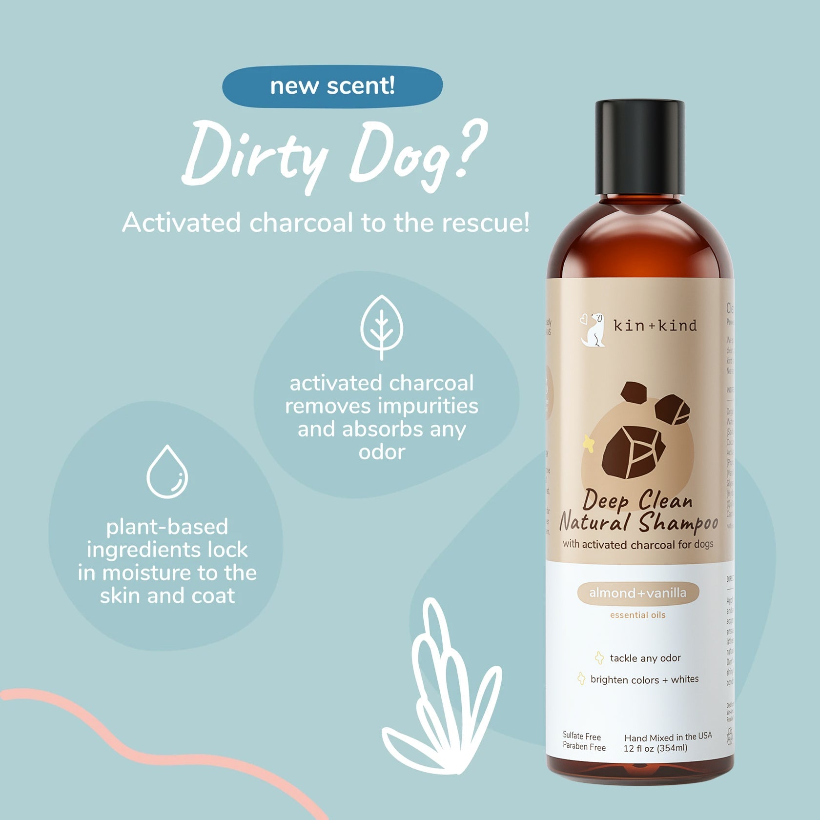 Deep Clean Dog Shampoo (Almond+Vanilla) – kin+kind Canada - Natural ...